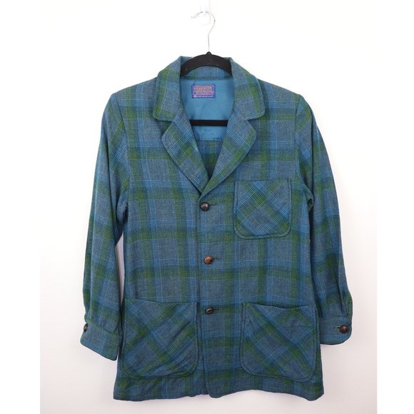 Pendleton | Jackets & Coats | Vintage Pendleton Wool Jacket Blazer Teal ...